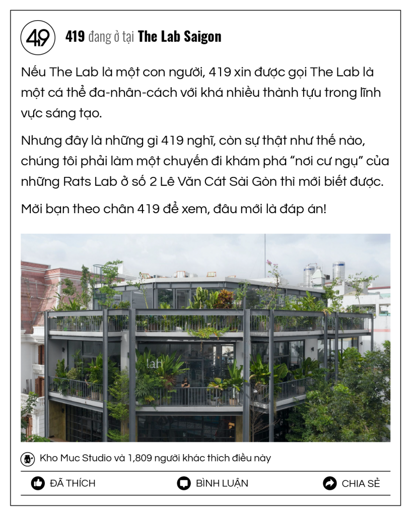 419TOUR SỐ 10 – THE LAB SAIGON - 419